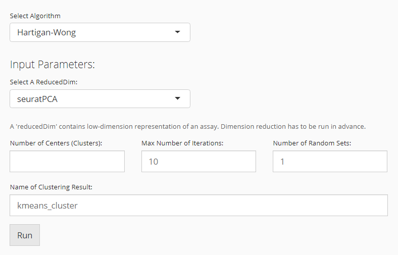Clustering - UI • singleCellTK