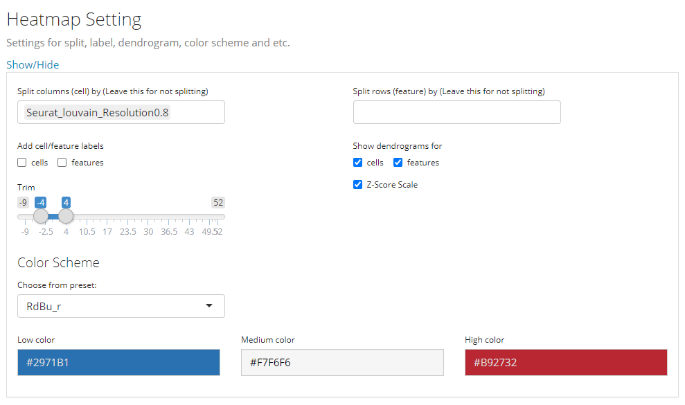 Heatmap - UI • singleCellTK